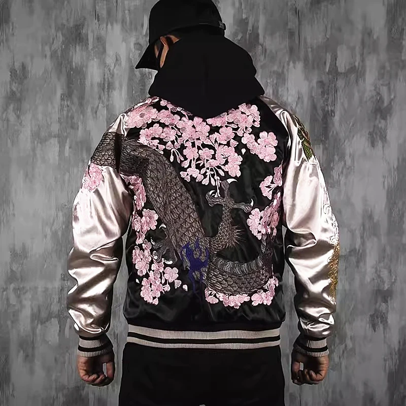 Black-Dragon-Cherry-Blossoms-Sakura-Embroidered-Original-Yokosuka ...