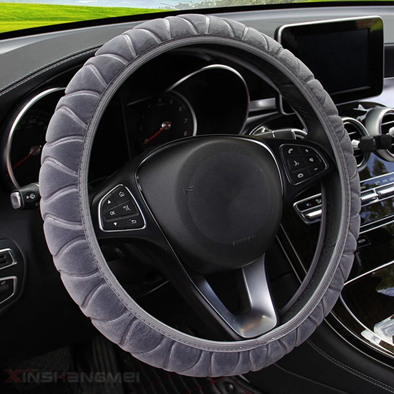 37-39cm-Universal-Steering-Wheel-Cover-Soft-Warm-Plush-Steering-Wheel ...