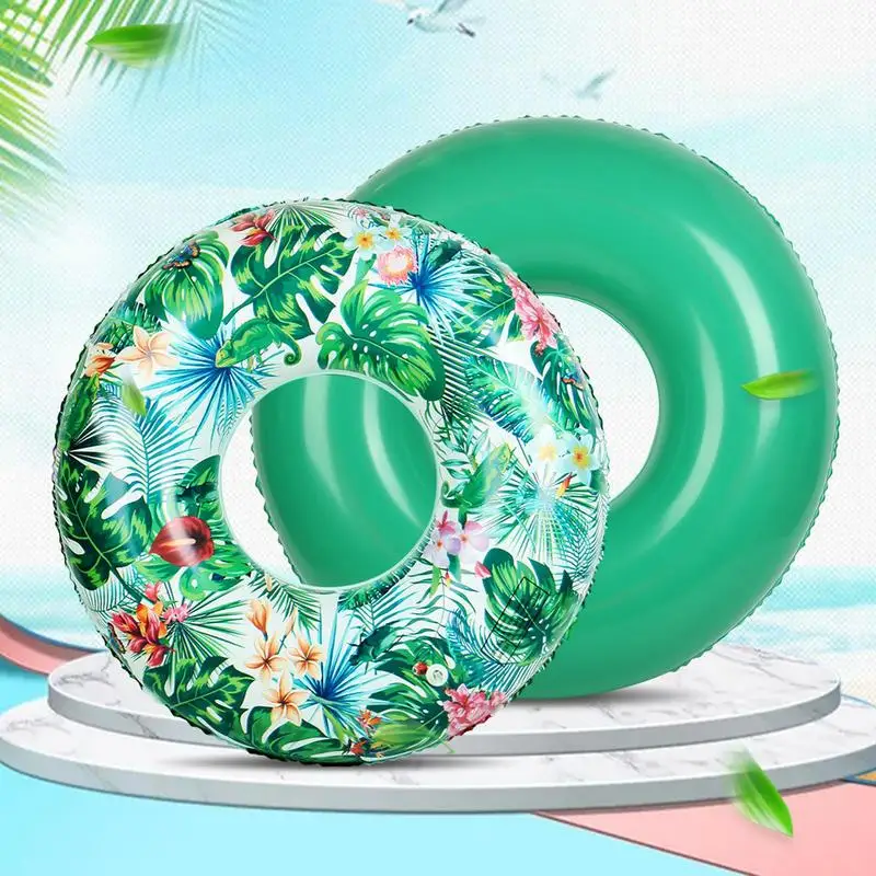 Adult Pool Floaties Tropical Leaf Pool Float - 32 Inch Inflatable Swim ...