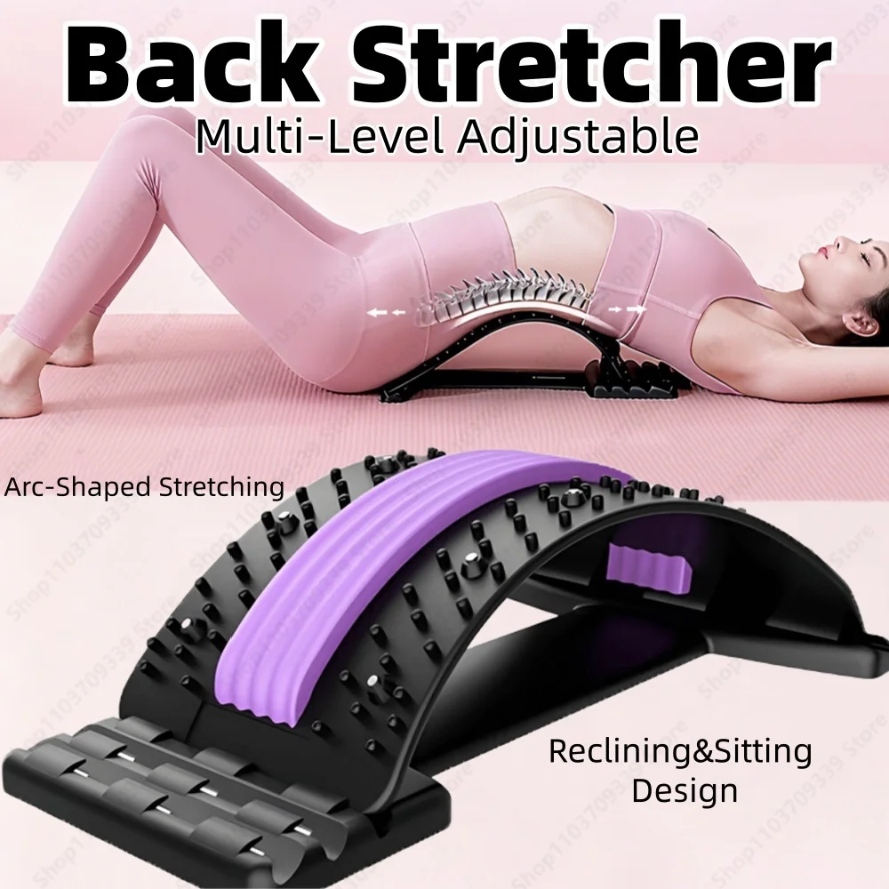 Back Stretcher Multi-Level Adjustable Massager Waist Neck Fitness ...