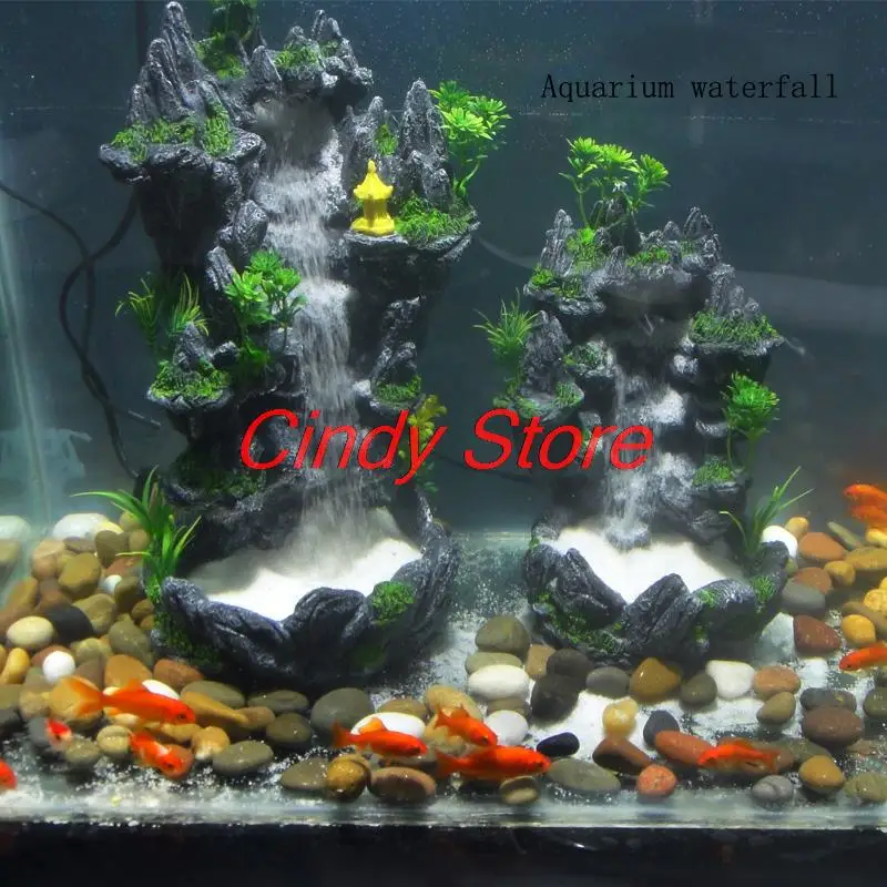 Aquarium Quicksand Waterfall DIY Simulation Rockery Package Fish Tank ...
