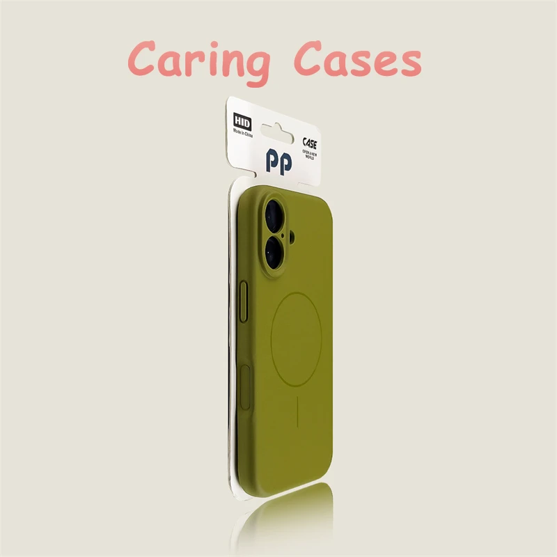 For iPhone 17 Pro Max Case Olive Green Magnetic Silicone Soft Touch ...