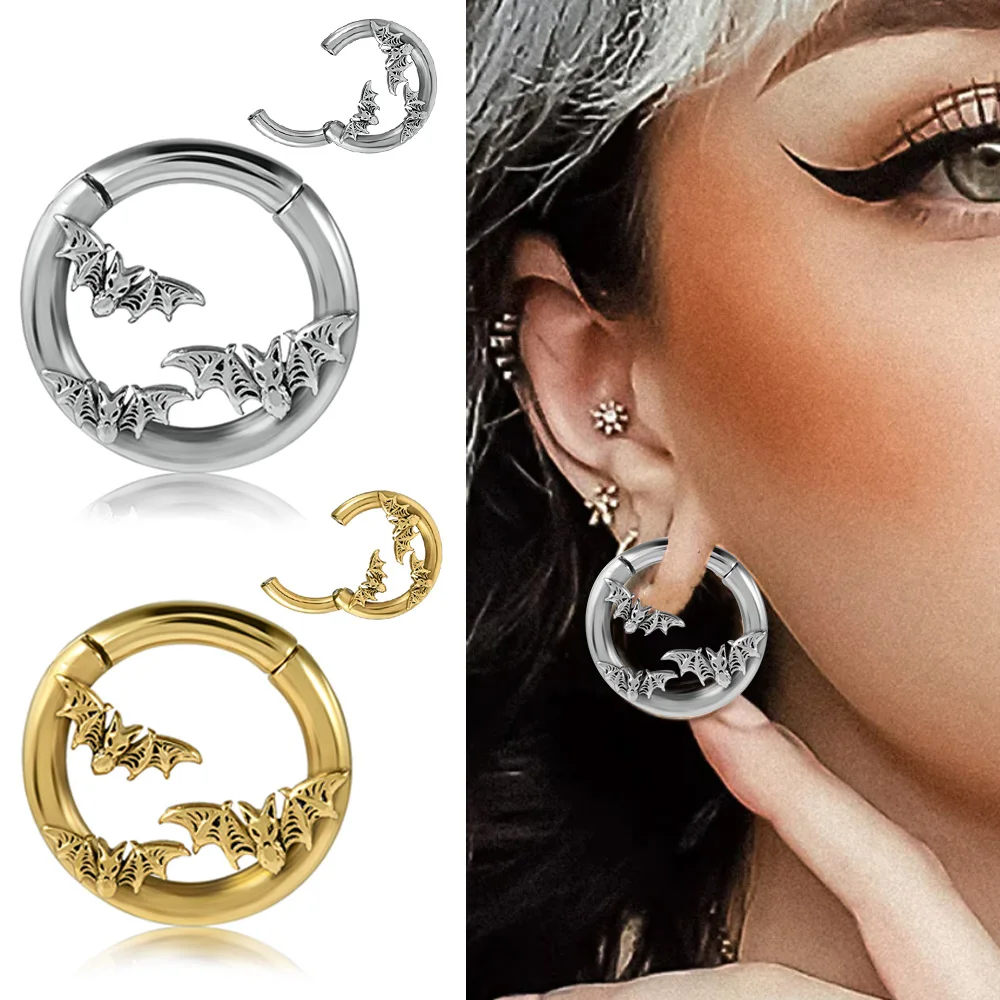 1PC-Stainless-Steel-Bat-Magnet-Ear-Lobes-Ear-Weights-Hangers-For ...