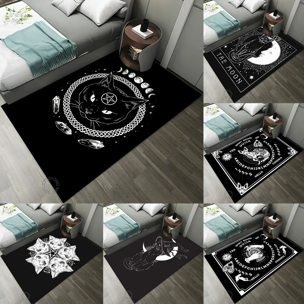 Witchcraft-Black-Cat-Carpet-Living-Room-Rugs-Divination-Mystery-Lounge ...