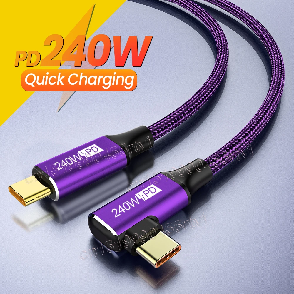 PD-240W-USB-Type-C-To-USB-C-Cable-90-Degree-Angle-For-MacBook-Pro ...