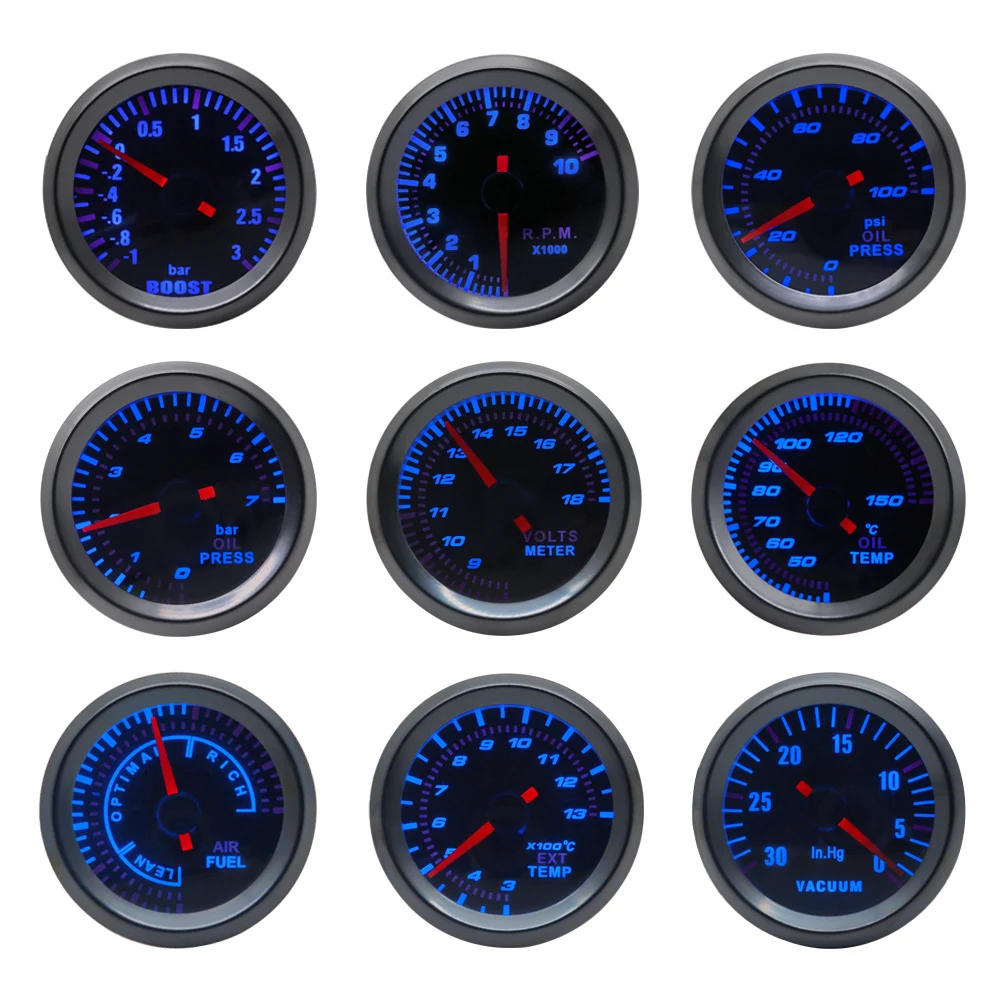 52mm Boost/Vacuum/Water Temp/Oil Temp/Oil Press/Voltage/Tachometer/Air ...