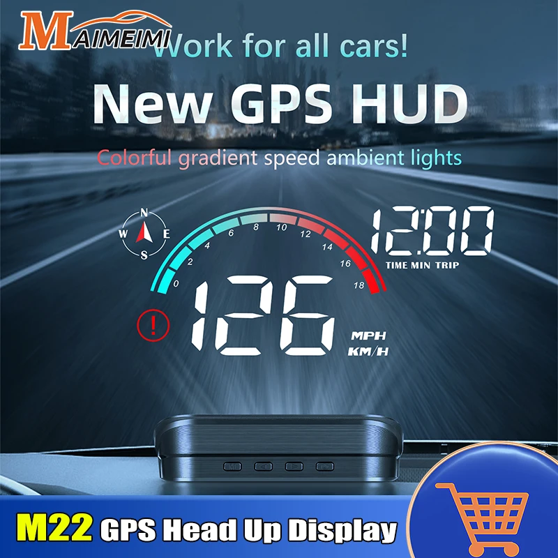 New-M22-Car-GPS-Head-Up-Display-Speed-RPM-KMH-MPH-HUD-GPS-Speedometer ...