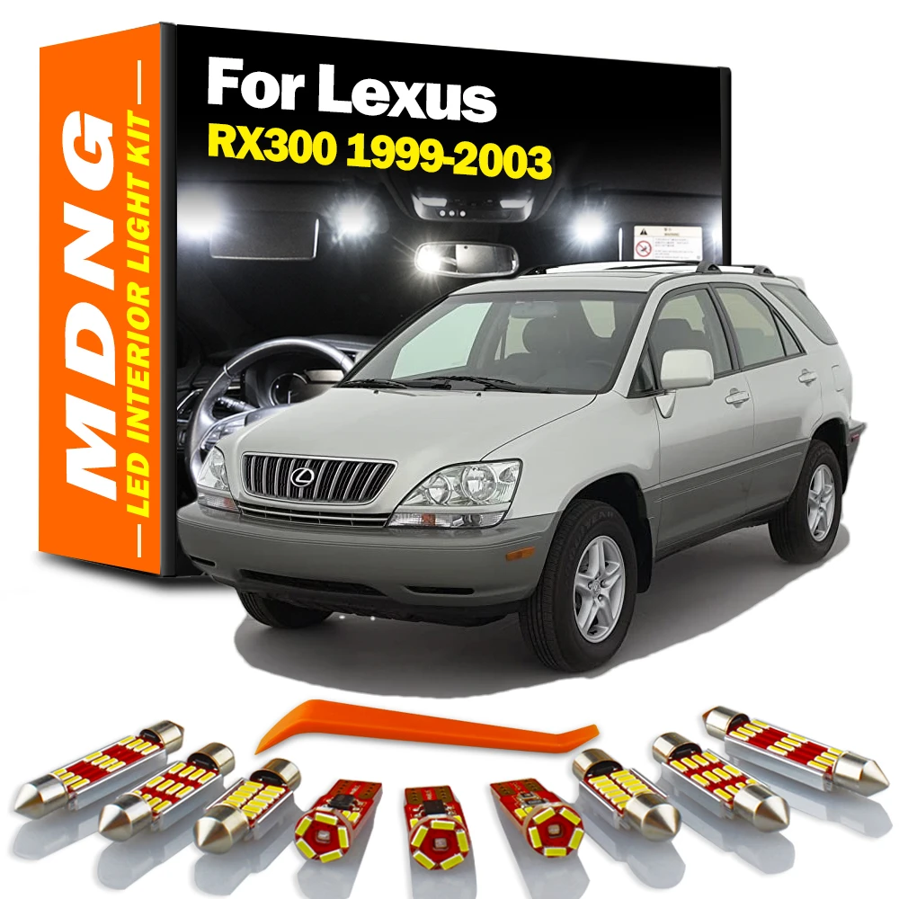 MDNG 9Pcs Canbus Interior Car LED Dome Trunk Lights Kit For Lexus RX300 ...