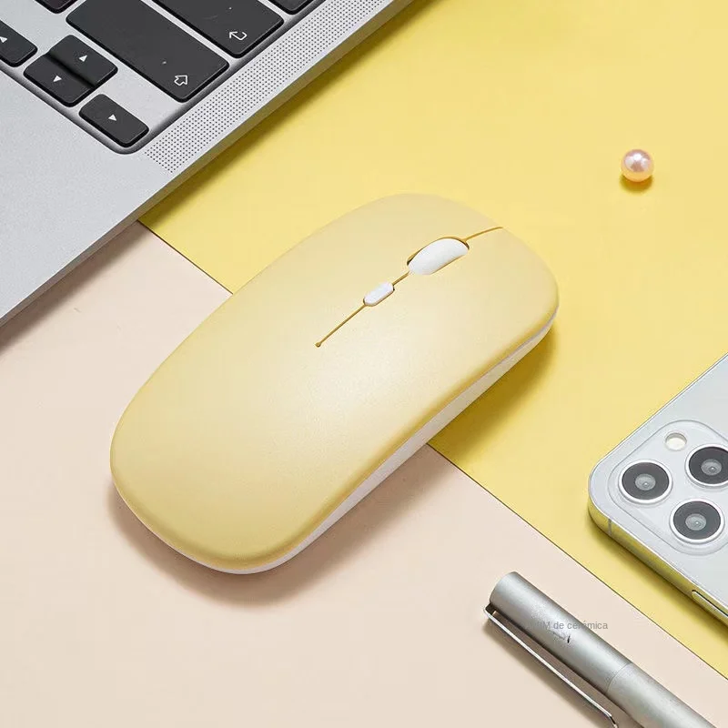 Macaron ratón inalámbrico recargable con Bluetooth, Mouse USB de 2,4G ...