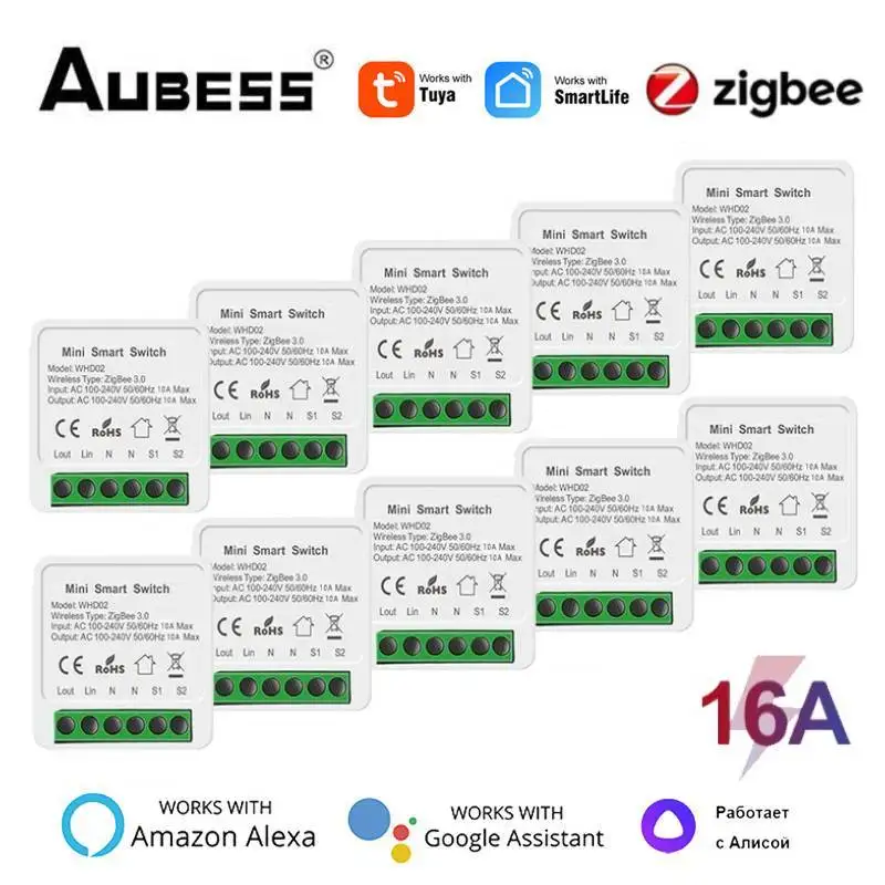 Tuya Smart Zigbee / Wifi Switch 2 Way Control 16a Mini Switch Smart ...