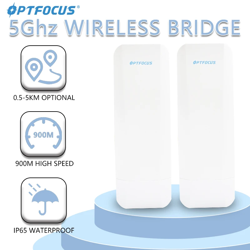 OPTFOCUS-2PACK-300-900M-Wireless-Bridge-Gigabit-Wifi-Bridge-15-DBI-24V ...