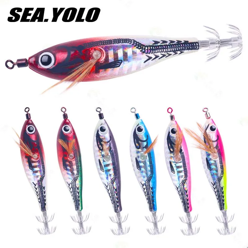 Sea-Yolo-Horizontal-Squid-Trolling-Lure-Floating-Luminous-Squid-Jigging-Eging-Wood-Shrimp-Hook ...
