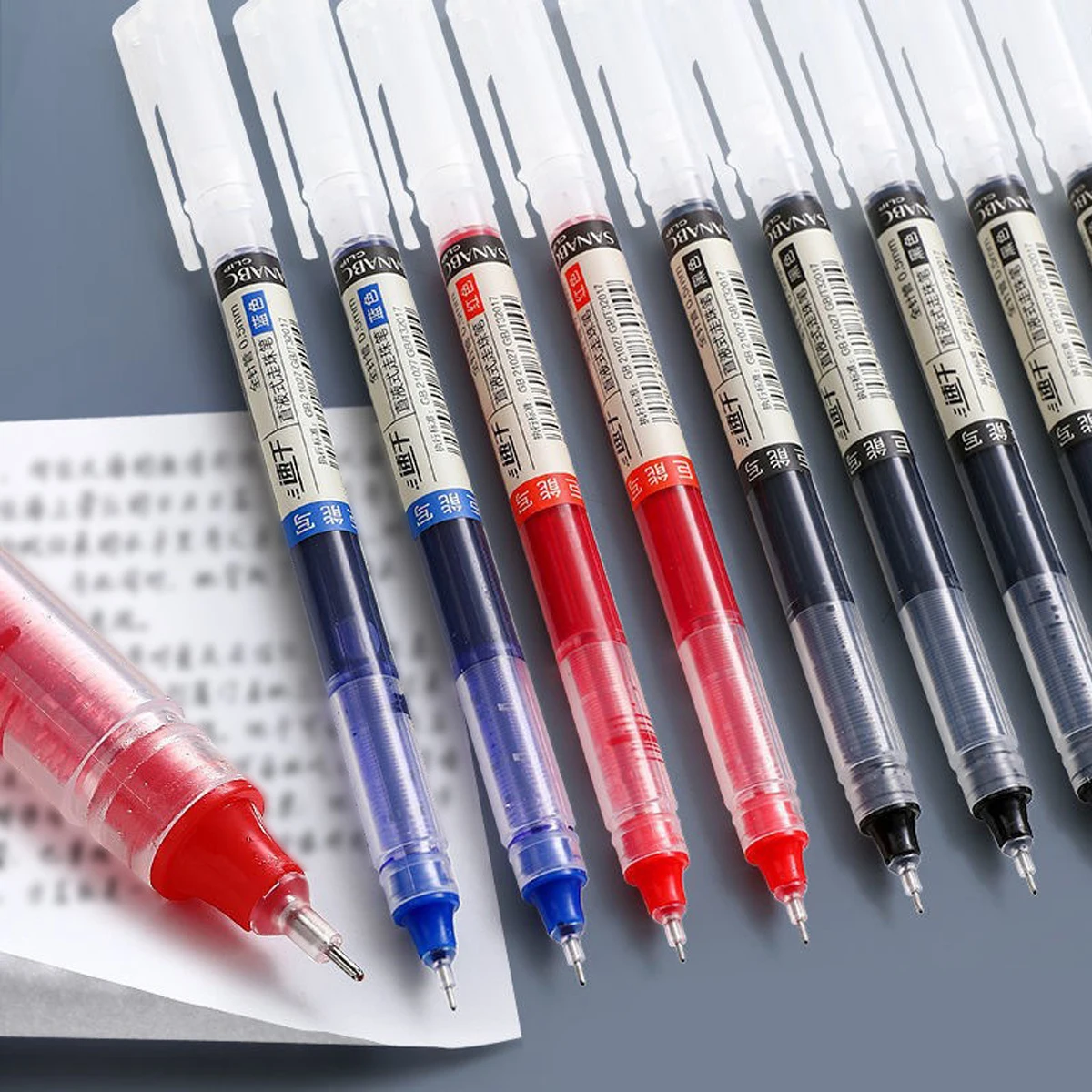 5pcs-Color-Roller-Ball-Gel-Pens-Large-Capacity-Quick-drying-Ink-Pens ...
