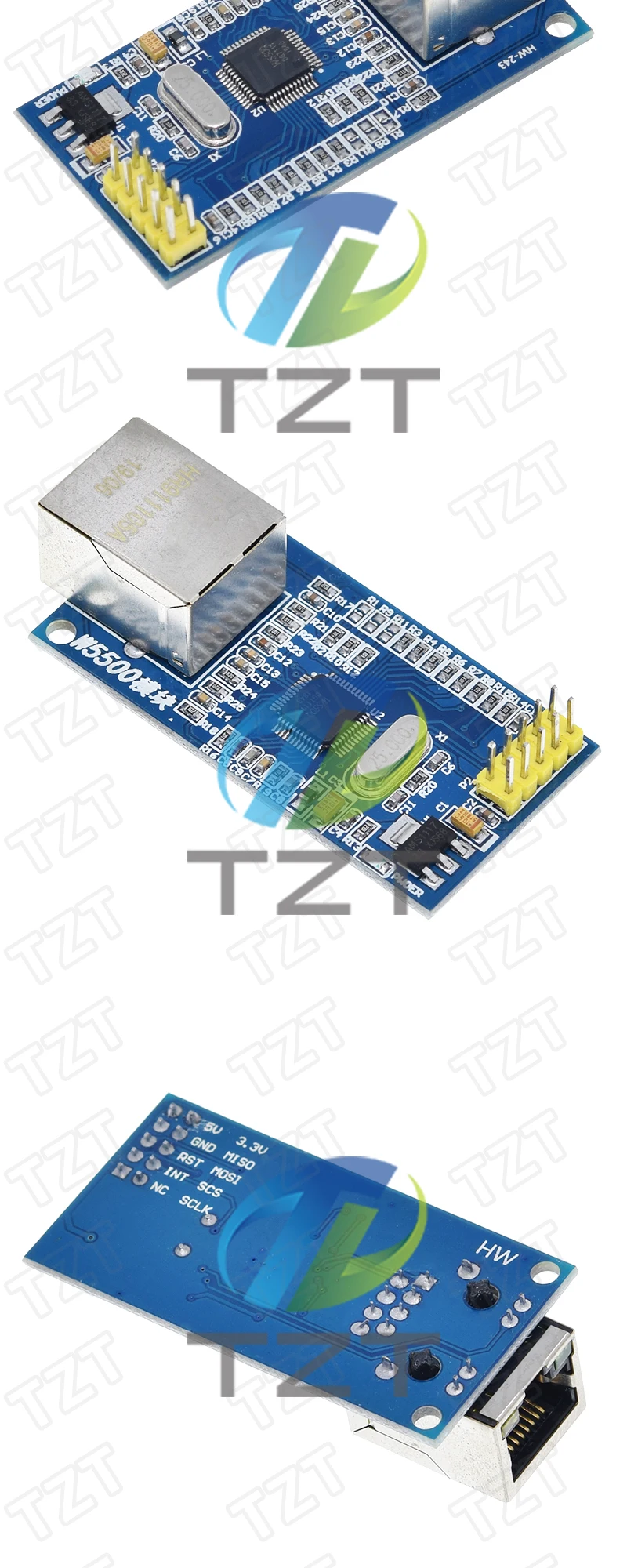 Аппаратное обеспечение сетевого модуля Ethernet TZT W5500 Программа TCP/IP 51/STM32 через W5100 ...
