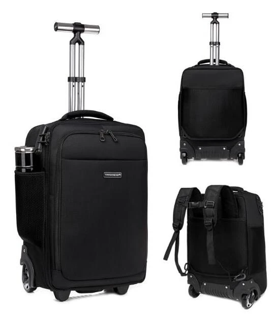 20 Inch Women Wheeled Backpack Travel Trolley Bags Rolling Luggage ...