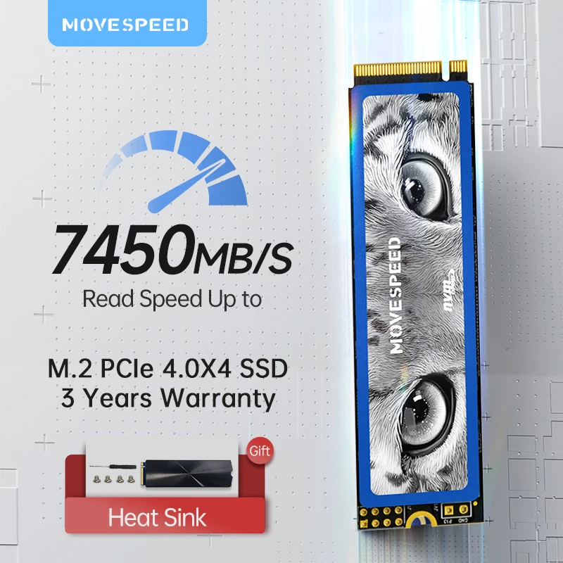 MOVESPEED M2 SSD NVMe 4TB 2TB 1TB Internal Solid State Hard Disk 7450MB ...