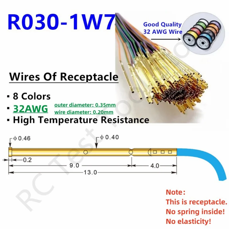 40-80-200PCS-Spring-Test-Probe-Receptacle-Dia-0-40mm-Length-13mm-With ...