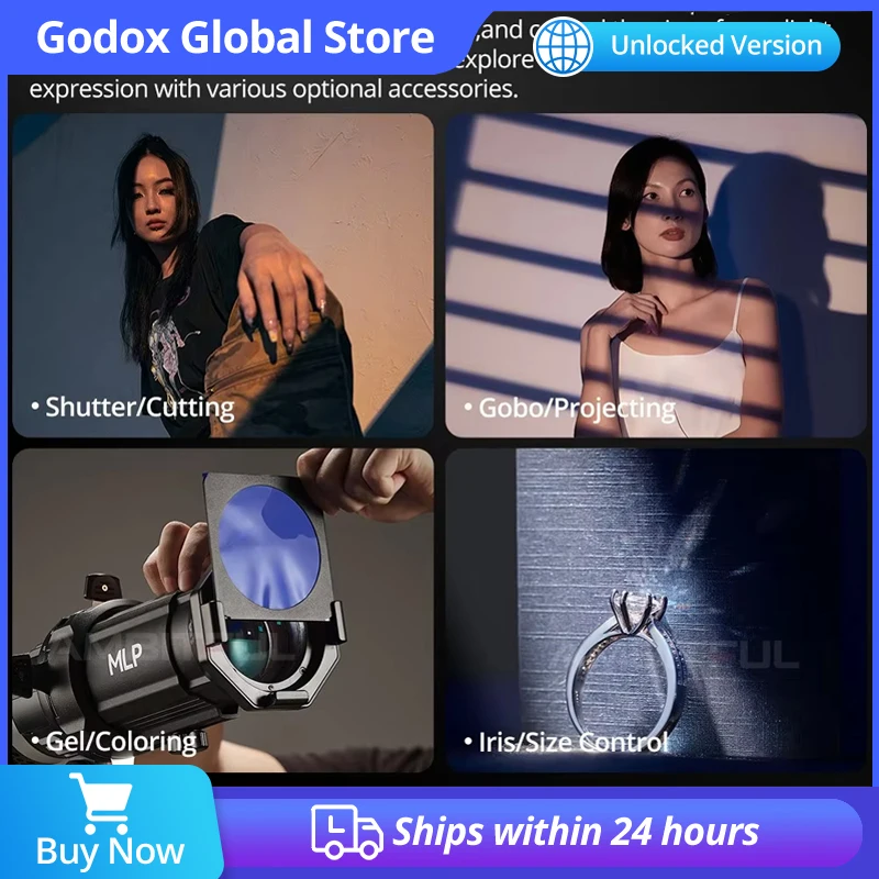 GODOX accessory for ML60 BI ML30 BI MLP Spotlight Mount Set 19° / 26 ...