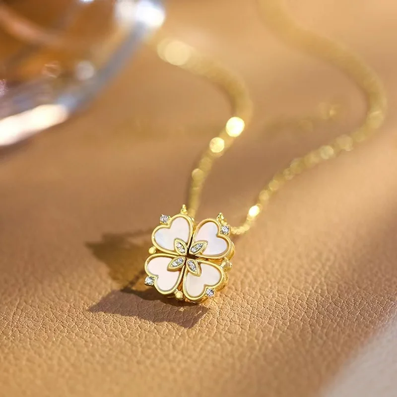 Fashion-and-creative-foldable-magnet-four-leaf-clover-necklace ...