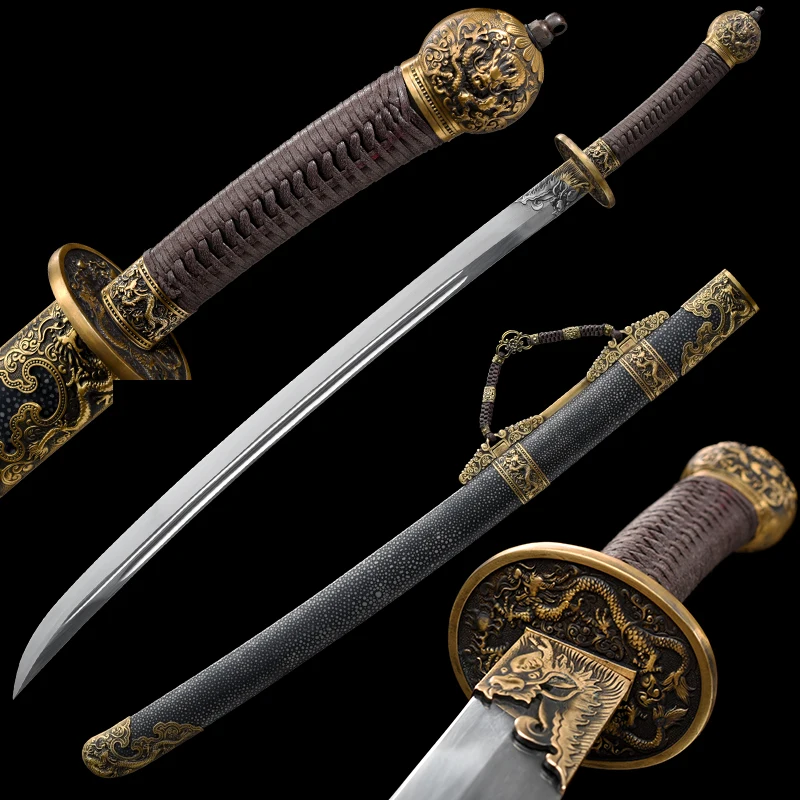 Chinese-Antique-Sword-Qing-Dynasty-Saber-Rayskin-Sheath-Brass ...
