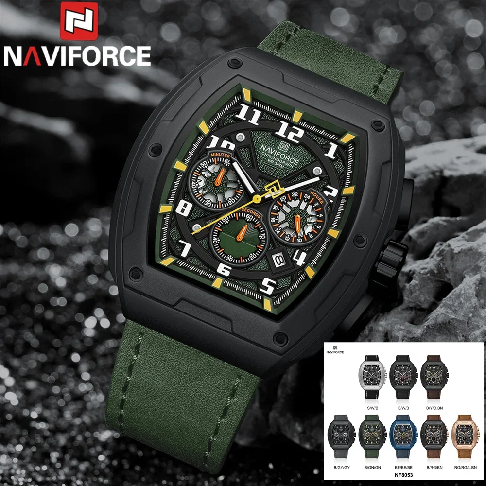 NAVIFORCE Men Watch Sport Top Brand Luxury Military Chronograph Date ...