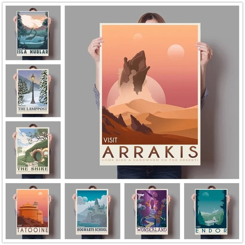Arrakis-Dune-Sandworm-Poster-Retro-Travel-Canvas-Painting-The-Shire-Tatooine-Wall-Art-Picture ...