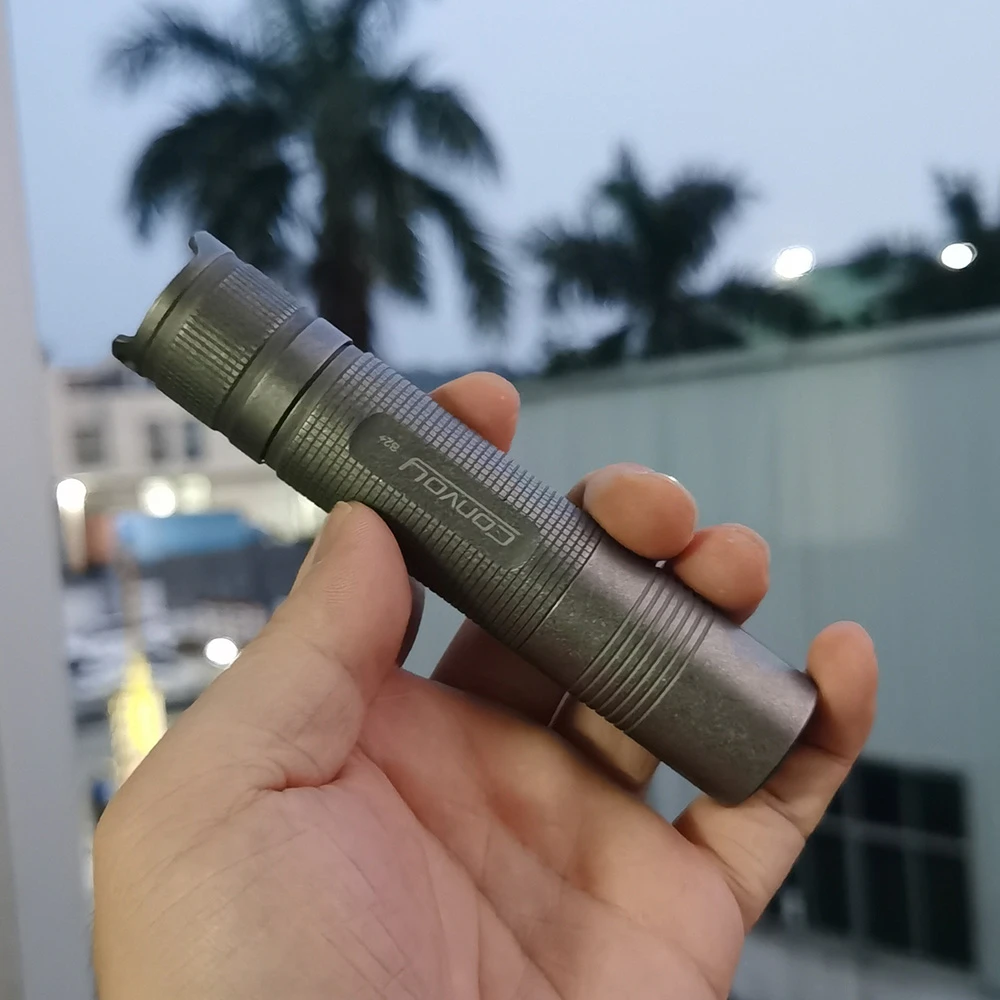 Titanium alloy stonewash Convoy S2+ 18650 flashlight 519A SST40 SFT40 ...