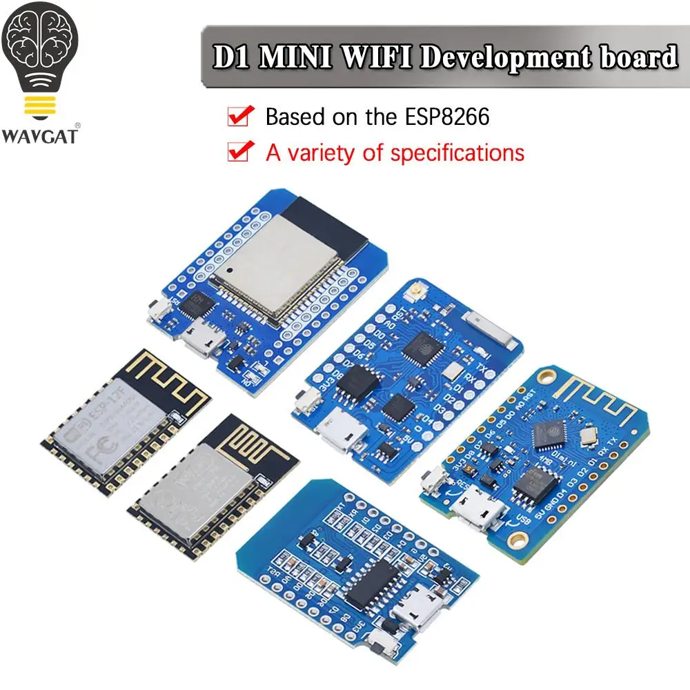 Placa de desenvolvimento WiFi com pinos, NodeMCU Lua IOT, USB, WeMos D1 ...
