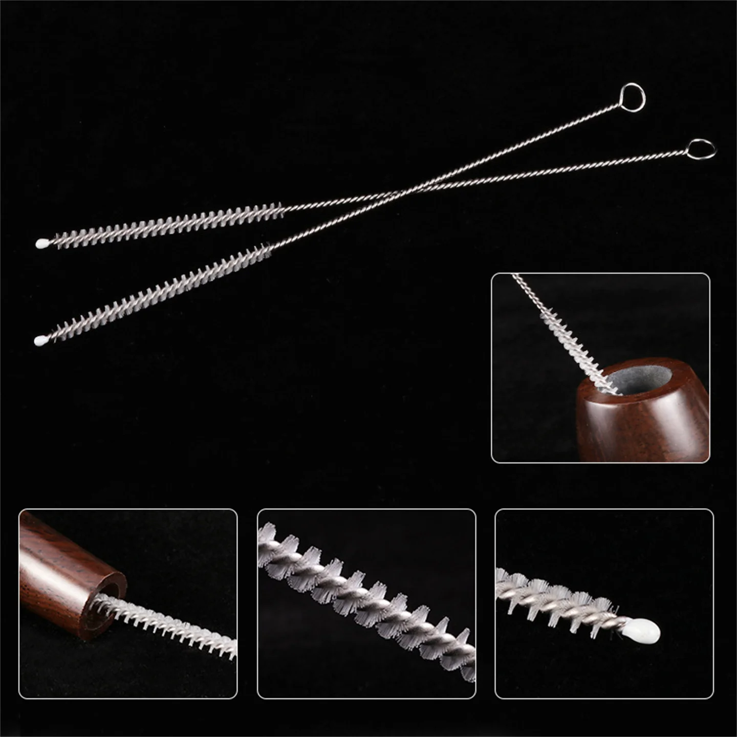 2Pcs-Set-Smoking-Pipe-Metal-Cleaning-Sliver-Brush-Sweep-Cigarette-Ash ...