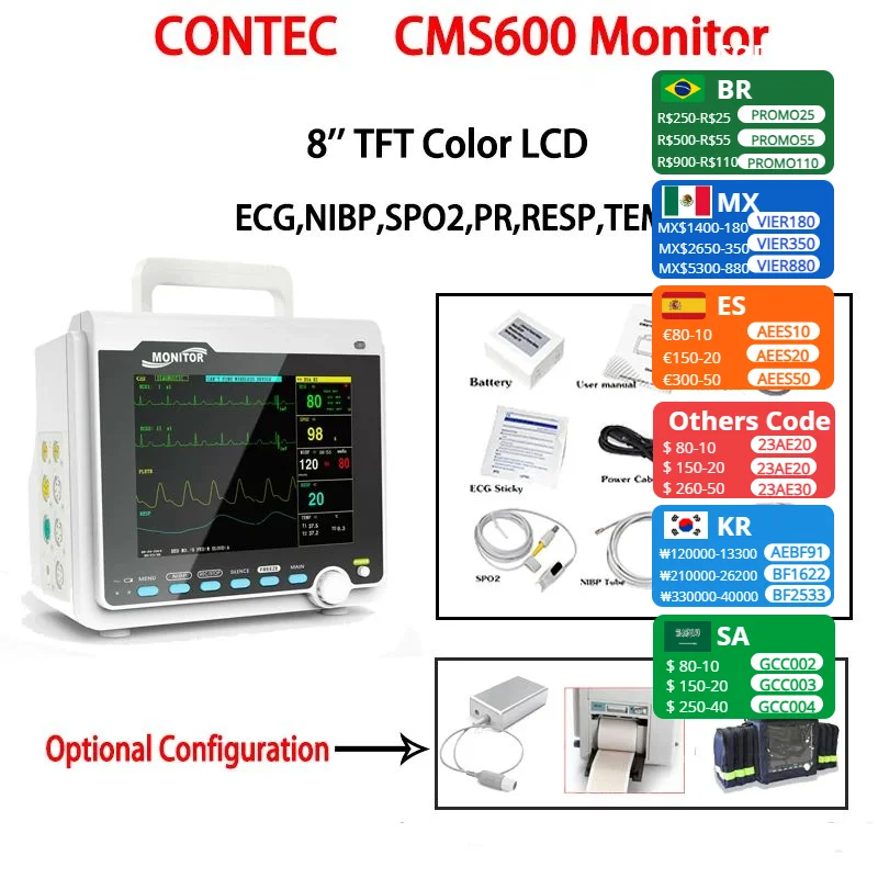 CONTEC-Monitor-de-pacientes-CMS6000-para-adultos-y-ni-os-de-6-par ...