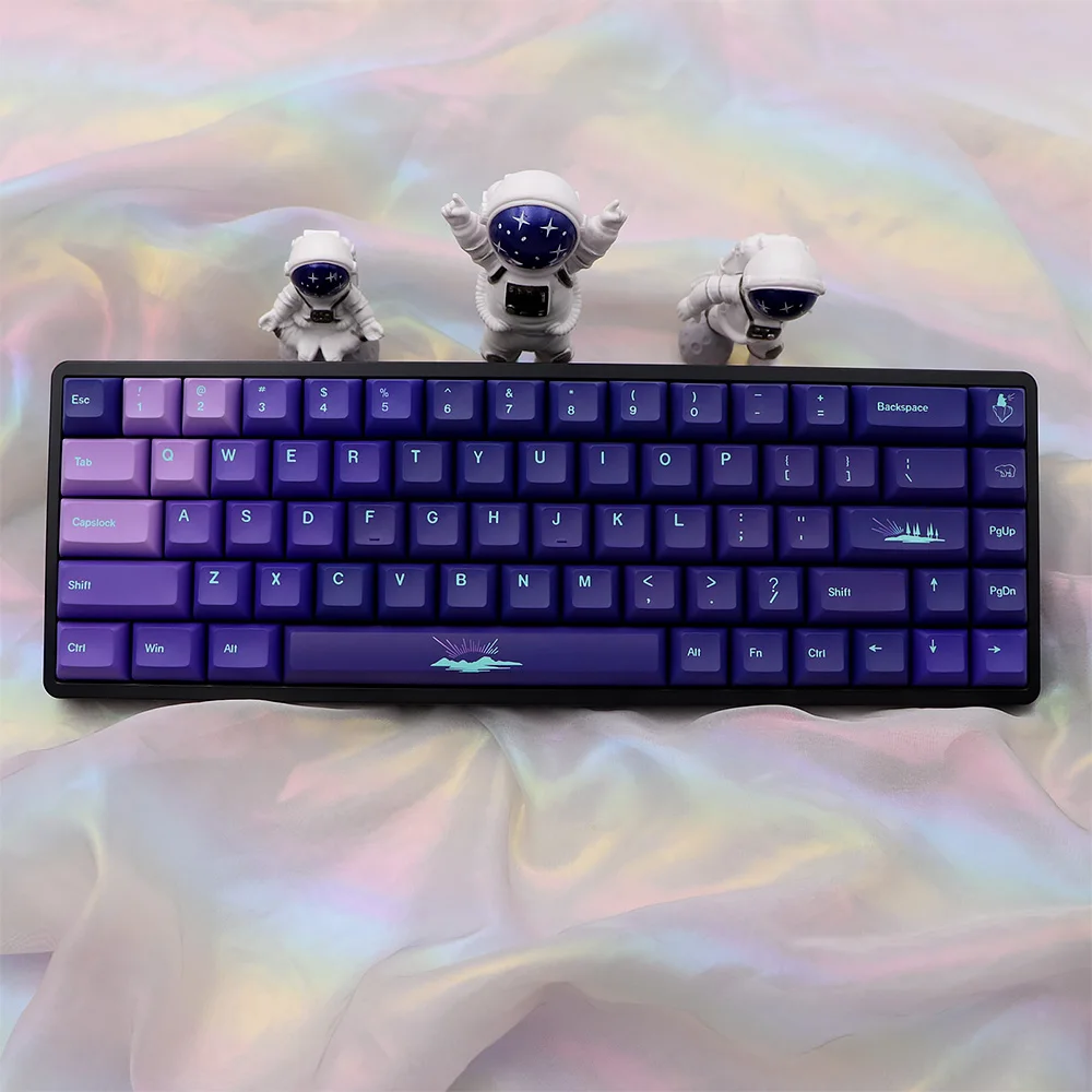 Aurora Borealis Keycaps Set KCA Height pbt dye sub Keycap For gk61/64 ...