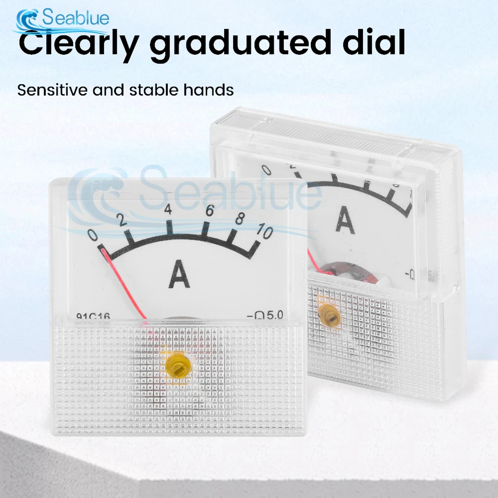 91C16-DC-10A-20A-30A-50A-MINI-Ammeter-Panel-Square-Current-Meters-5000W ...