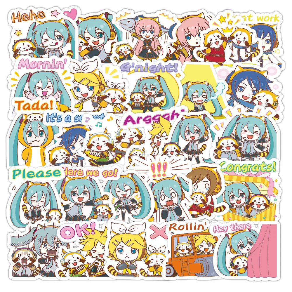 40pcs Hatsune Miku Cute Sticker Pack Suitcase Skateboard Hand Account ...