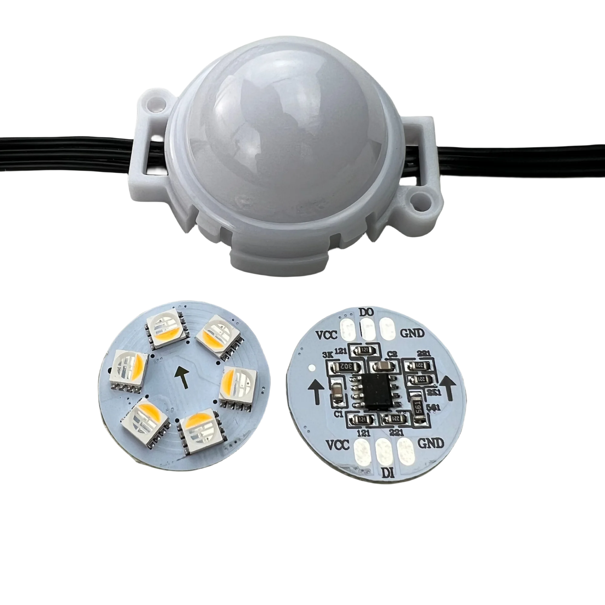 RGBW Addressable LED Puck Pixel Light DC24V 1.8W(6LEDs)/Pixel 30mm Open ...