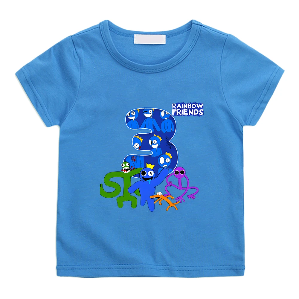 Rainbow Friends Happy Birthday 3 Three T shirt Boys and Girls 100% ...