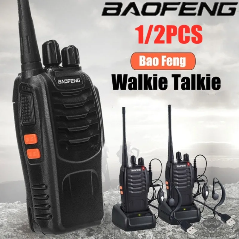 1/2PCS Range Wireless Walkie-Talkie Talkie UHF 400-470MHz 5W Handheld ...