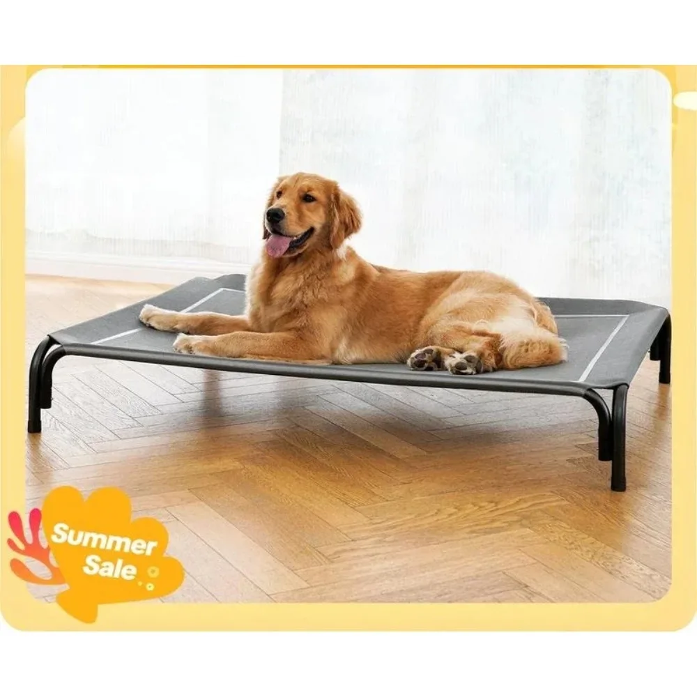 Elevated Dog Bed for Large Dogs Cooling Pet Cot Breathable Mesh Durable ...