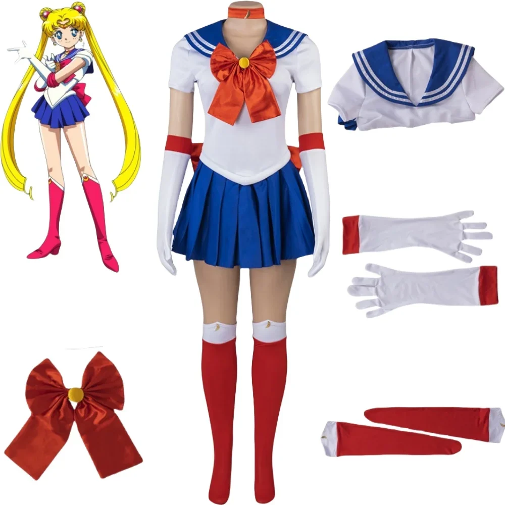 Tsukino Usagi Cosplay Costumes Anime femmes robe uniforme Costume Coser ...
