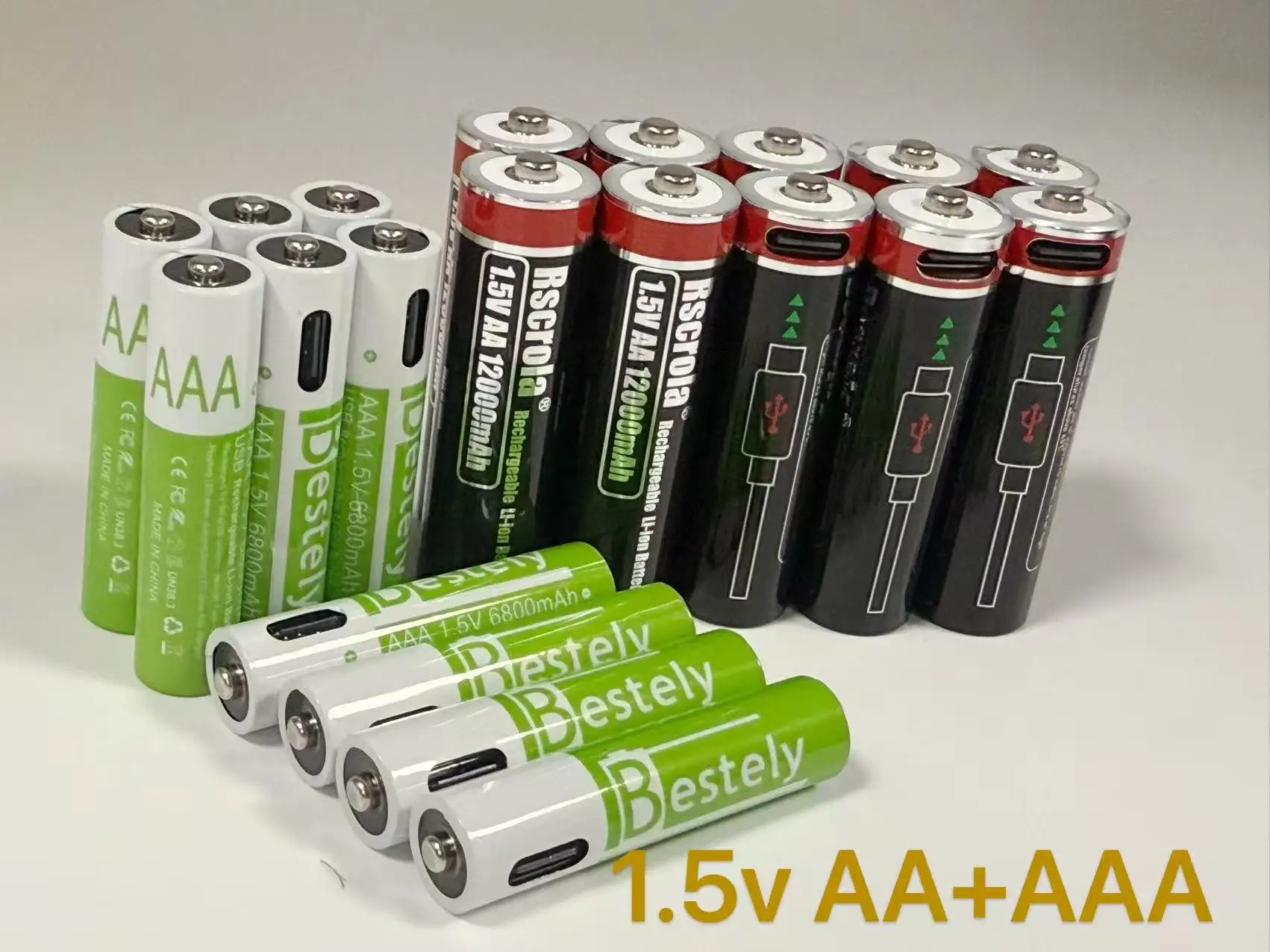 2025 Hot Rechargeable Batteries Lithium-ion 1.5V AA1200mAh Rechargeable ...