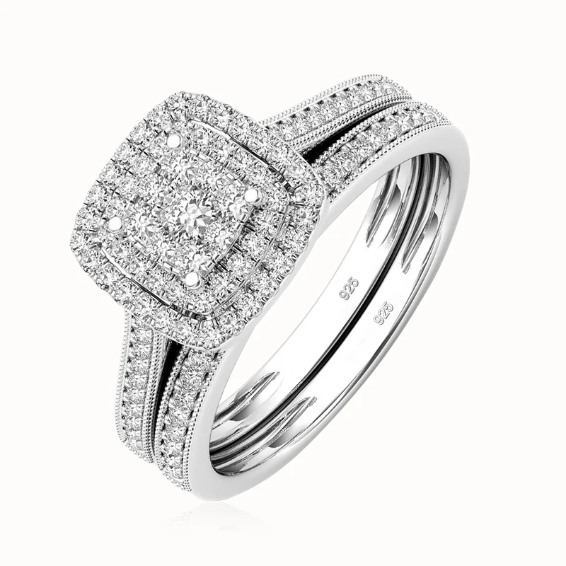 Szjinao-2pcs-Moissanite-Ring-Set-For-Woman-Original-925-Silver-Wedding ...