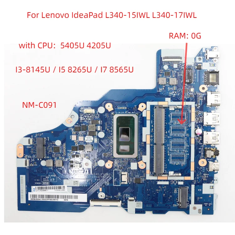 NM-C091 for Lenovo IdeaPad L340-15IWL L340-17IWL laptop motherboard ...