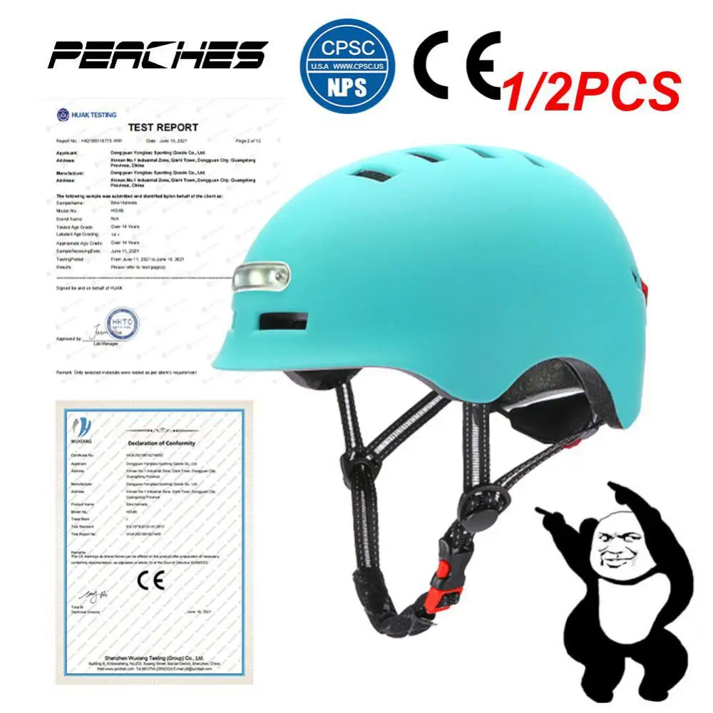 1-2PCS-Helmet-with-Light-Warning-Integrated-Balance-Car-Helmet-Outdoor ...