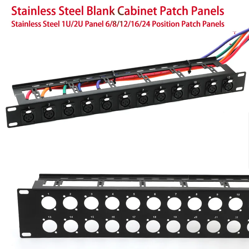 Audio Cable Tool 19in 8 12 16 24 Channels 1U 2U Patch Panel Blank ...
