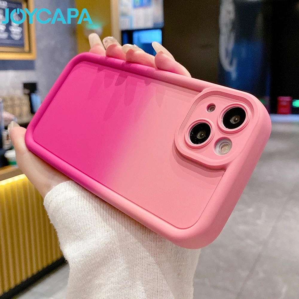 Soft-Silicone-Bumper-Gradient-Color-Case-For-iPhone-15-14-13-12-11-Pro ...