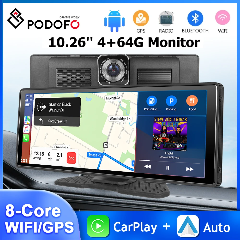 PodoNuremberg-Moniteur-de-voiture-sans-fil-Android-13-Carplay-Auto-10 ...
