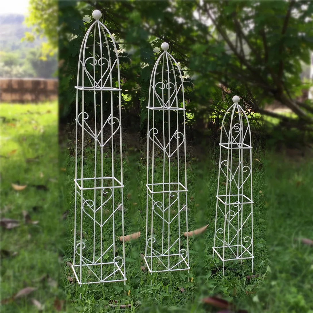 105/85/68cm Metal Garden Trellis Tall Plant Support Trellis for Potted ...
