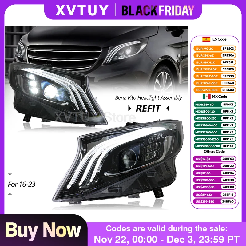 Car-Lights-for-Benz-Vito-2016-2023-Metris-LED-Auto-Headlight-Assembly ...