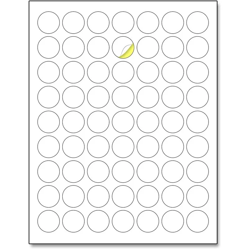 50sheets-2cm-3cm-7cm-8cm-A4-Glossy-Matte-White-Round-Sticker-Labels-for ...