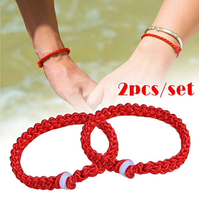 2Pcs-Handmade-Red-Bracelets-Women-Men-Protection-Lucky-Rope-Bangles-7 ...