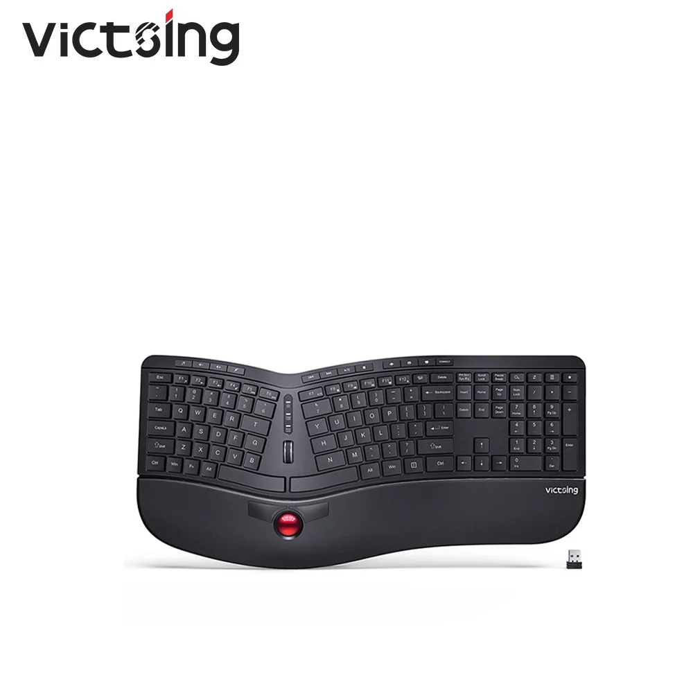 VicTsing-PC325-USB-2-4G-Wireless-Keyboard-Ergonomic-Split-Computer-PC ...